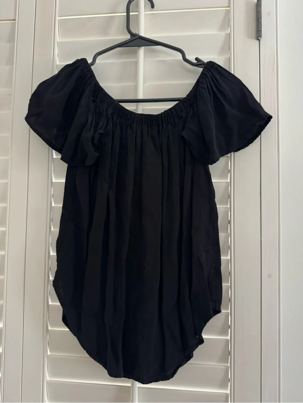 Ava Sky | Tops | Ava Sky Black Offshoulder Peasant Tunic | Poshmark